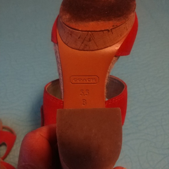 Coach | Shoes | Coach Block Heels Coral Color 55 B | Poshmark